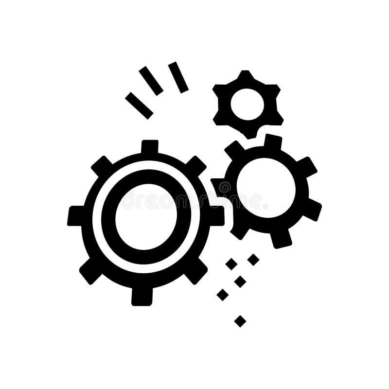 Moving Gears Progress Glyph Icon Vector Illustration Stock Illustration ...