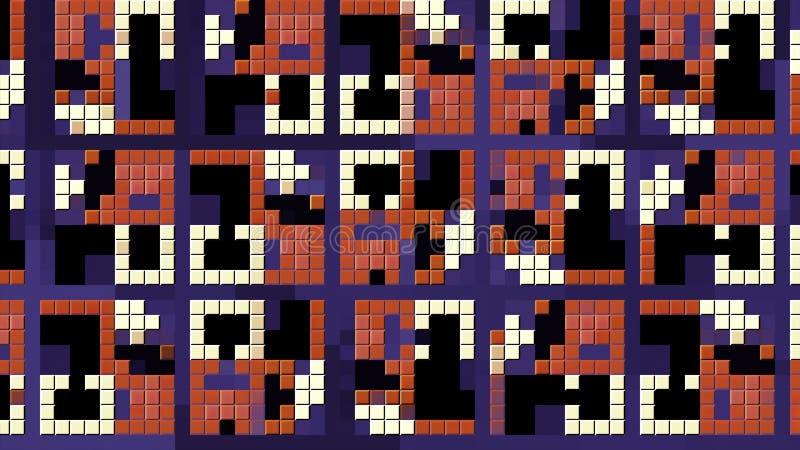 Moving Geometric Pattern with Pixels in Retro Style. Motion Stock ...