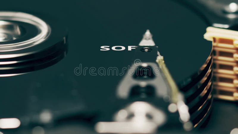 Head of Computer Hard Disk Drive Reveals Software Word Stock Footage ...