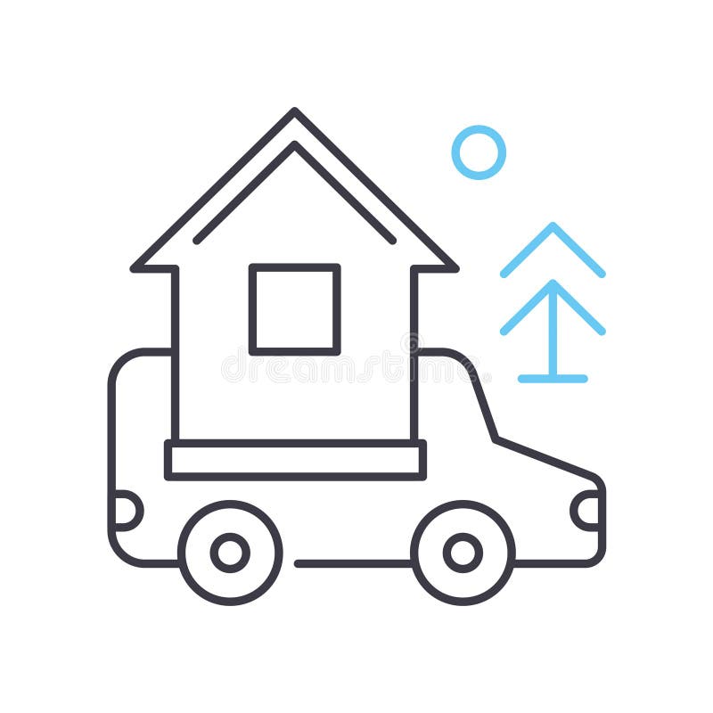 Moving Help Line Icon, Outline Symbol, Vector Illustration, Concept ...