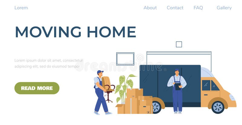 Moving Company Loader with Boxes on Cart, Flat Vector Illustration ...