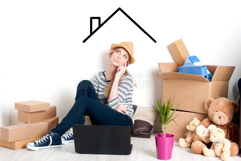 Moving home stock photo. Image of living, listen, credit - 102469318