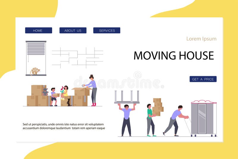 2Moving Home and Office Website Stock Vector - Illustration of ...