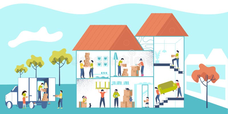 Office Moving Day Cartoon