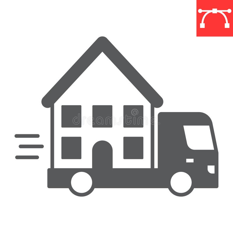 Moving house glyph icon stock vector. Illustration of move - 294887676