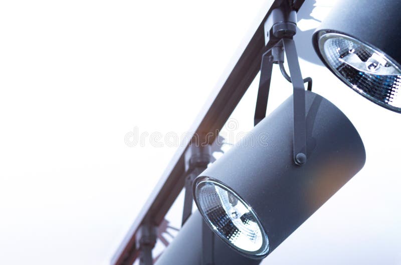 Moving Light Fixed on the Ceiling in the Form of a Group of Lamps Stock ...