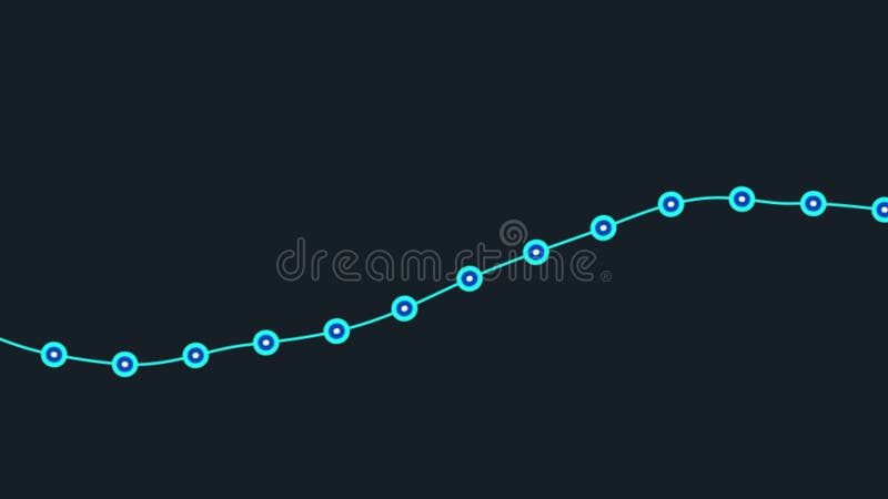 Moving Line Graph Icon with Shadow Effect Isolated on Blue Screen. Loop ...