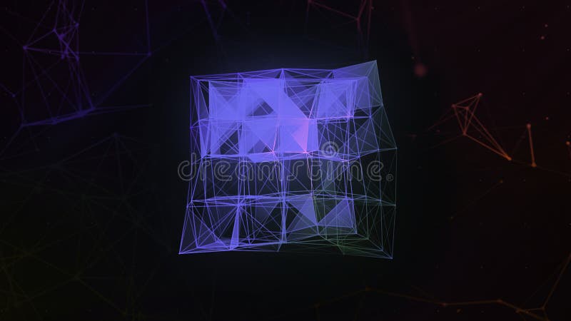 Moving Lines in Square 3d Design. Motion. Linear Construction with ...