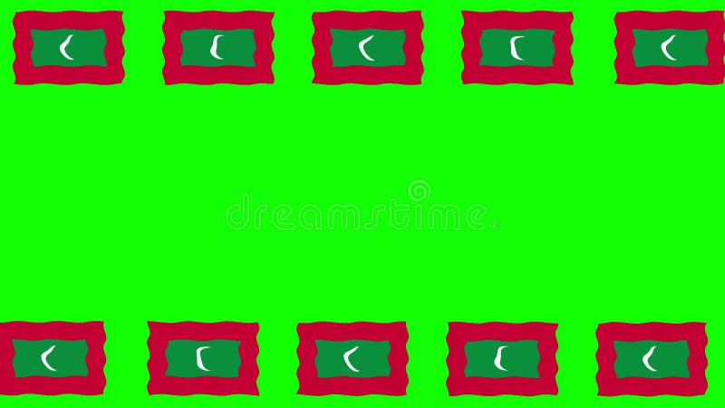 Moving Maldives Flags Decorative Frame on Green Screen Background Stock ...