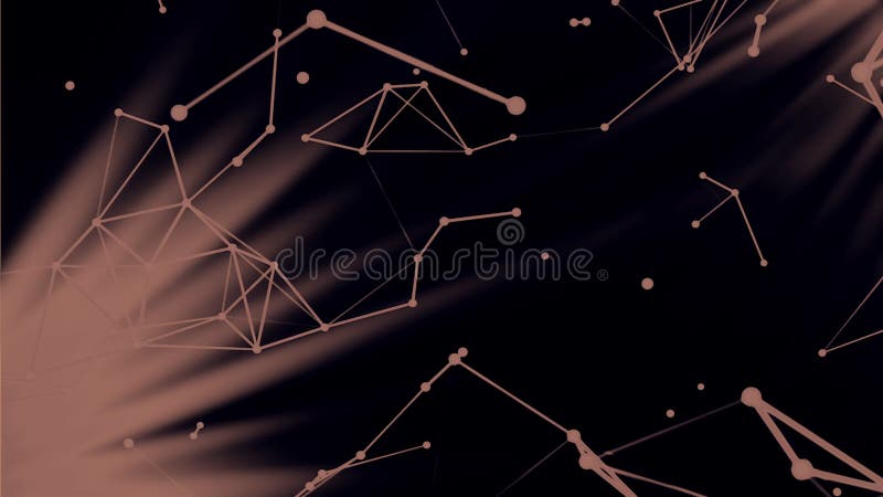 Moving Molecular Chains in Computer. Motion. 3D Lines in Plexuses Move ...