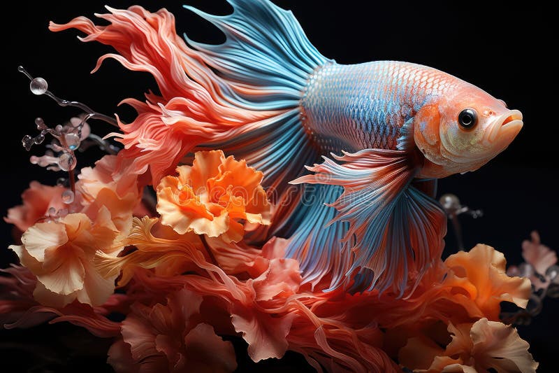 Moving Moment of Tropical Fish Stock Illustration - Illustration of ...