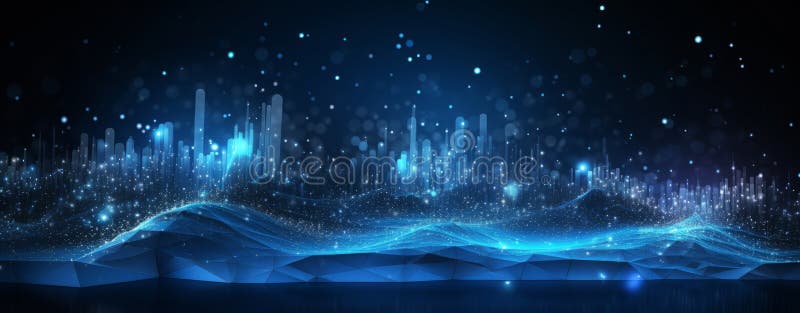 Moving Neon Blue Dots Pattern Forming a Digital Network Connection on ...