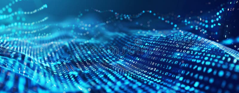 Moving Neon Blue Dots Pattern Forming a Digital Network Connection on ...