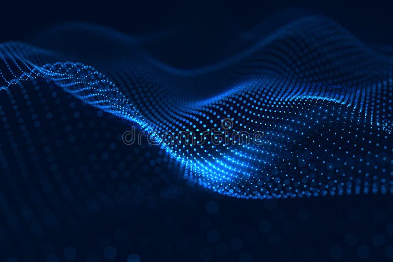 Moving Neon Blue Dots Pattern Forming a Digital Network Connection on ...