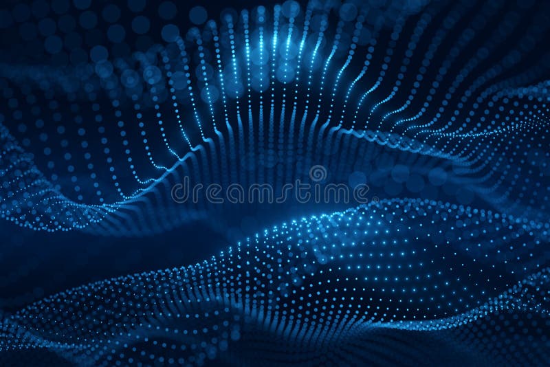 Moving Neon Blue Dots Pattern Forming a Digital Network Connection on ...