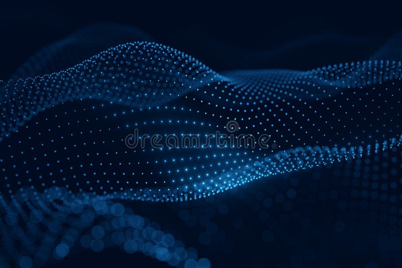 Moving Neon Blue Dots Pattern Forming a Digital Network Connection on ...