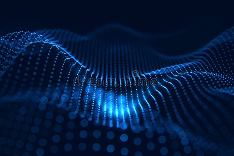 Moving Neon Blue Dots Pattern Forming a Digital Network Connection on ...