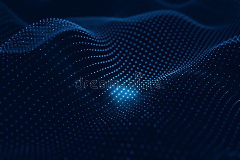 Moving Neon Blue Dots Pattern Forming a Digital Network Connection on ...