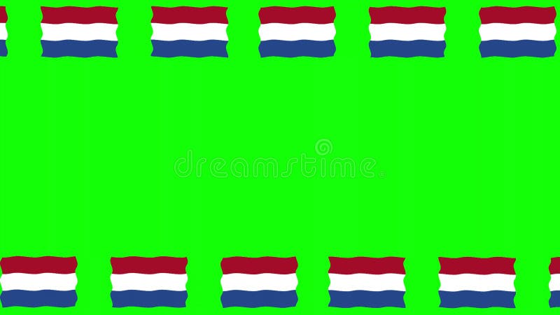 Moving Netherlands Flags Decorative Frame on Green Screen Background ...