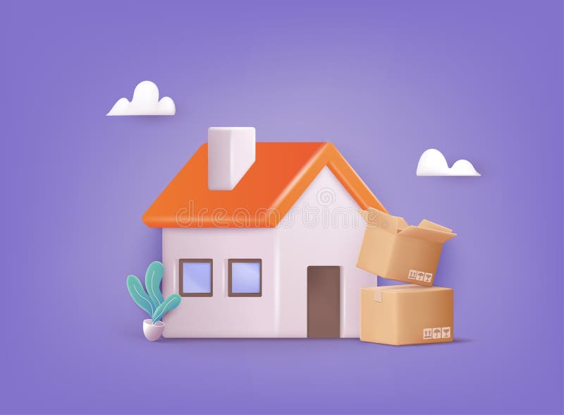 Moving into New House Concept. Moving and Relocation Stock Vector ...
