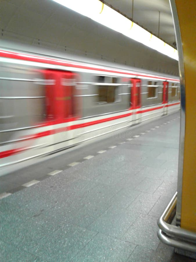 A moving old metro train stock image. Image of metro - 91317005