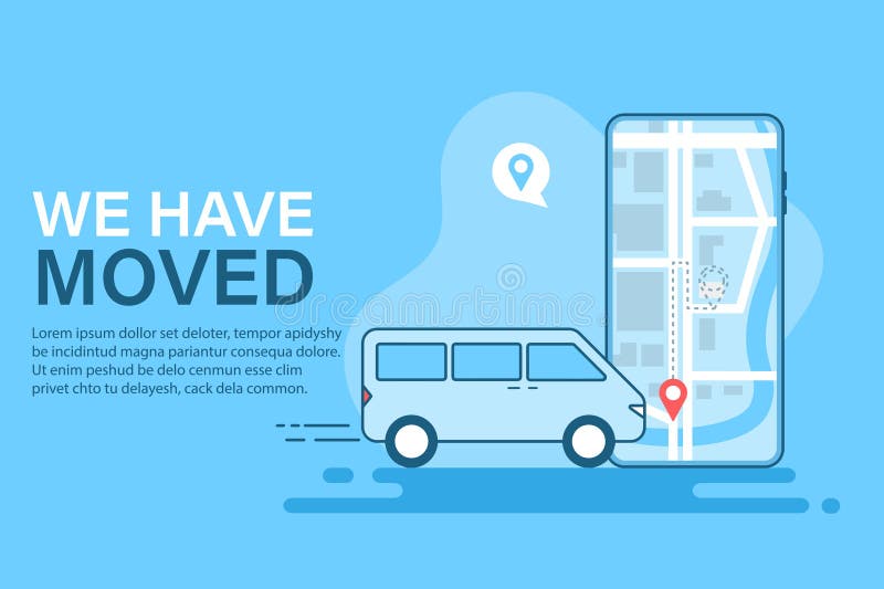 We are Moving from One Address To Another Address. Banner Template with ...