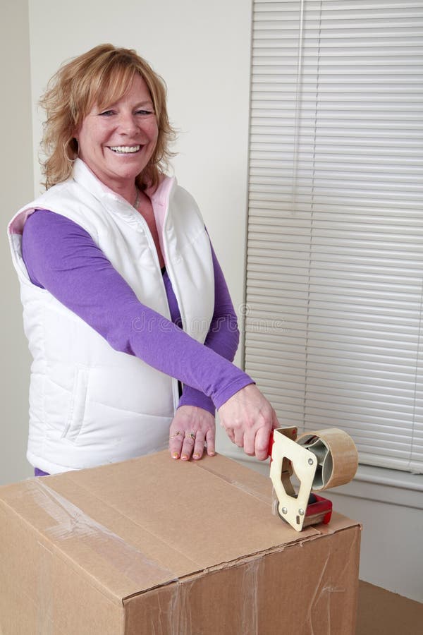 Moving out stock image. Image of house, woman, binding - 15101697