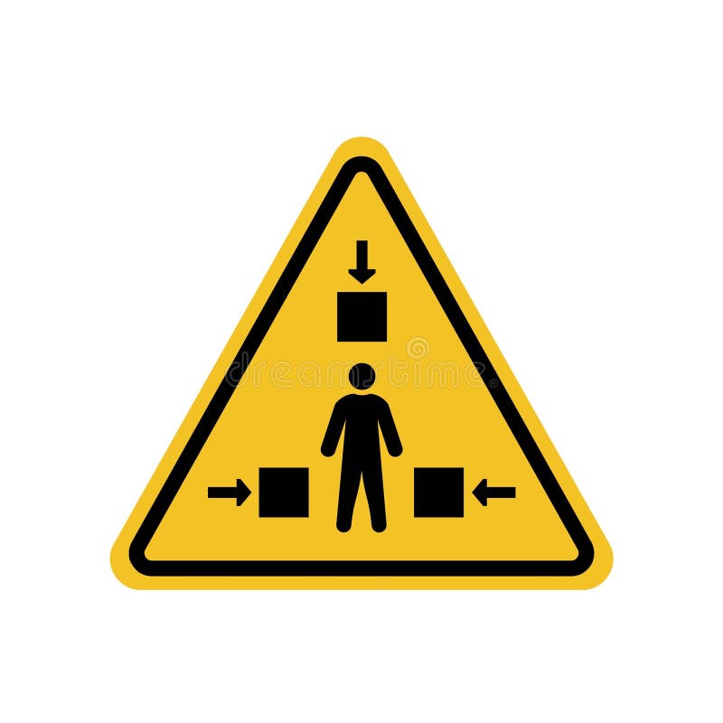 Moving Part Warning Sign on Yellow Triangle Board. Stock Vector ...