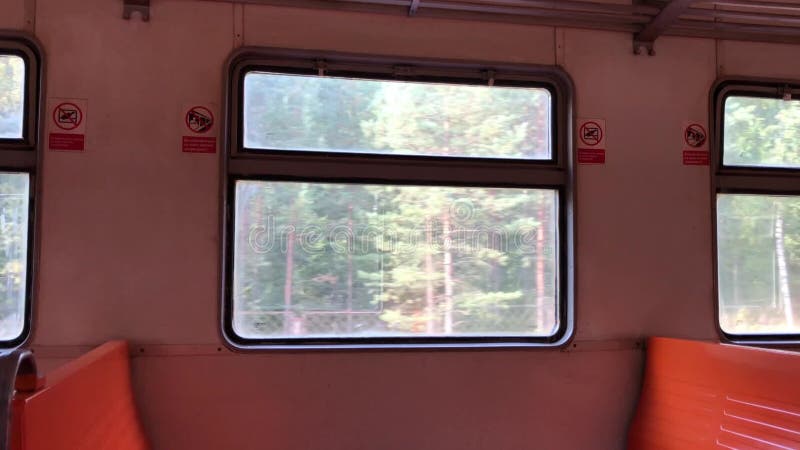 Moving Passenger Train, Carriage View from Inside Stock Footage - Video ...