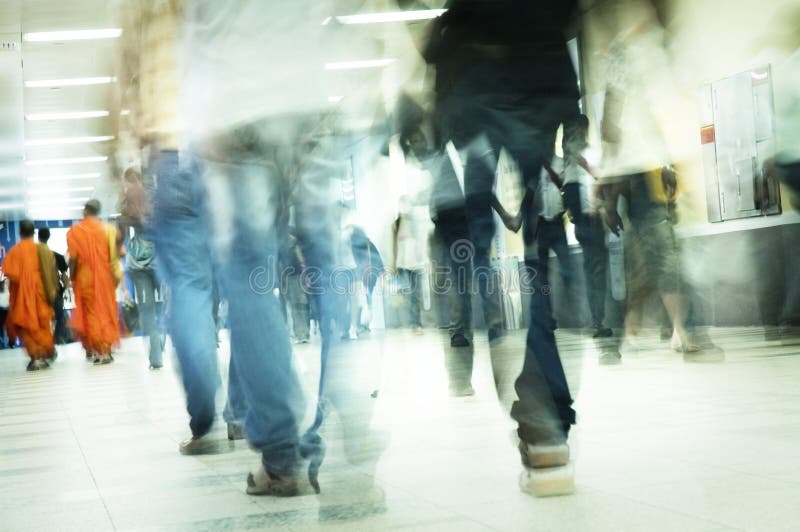Moving people stock image. Image of corridor, airport - 14715497