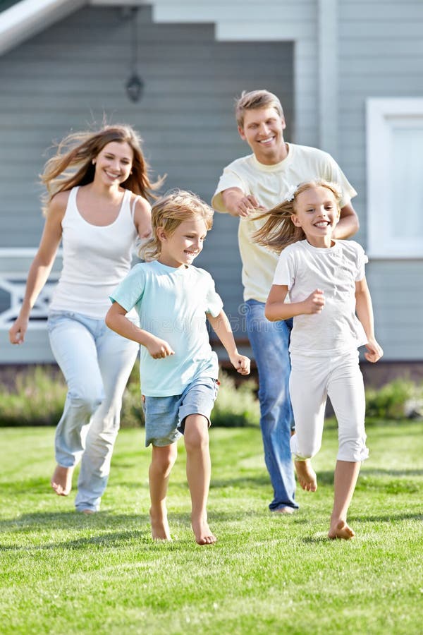 Moving people stock photo. Image of running, grass, child - 21423704