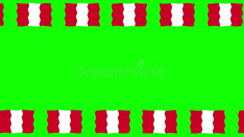Moving Peru Flags Decorative Frame on Green Screen Background Stock ...
