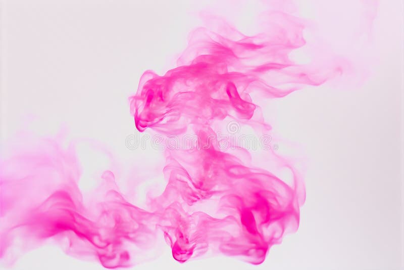Moving Pink Flames and Smoke on a White Background. Illustration ...
