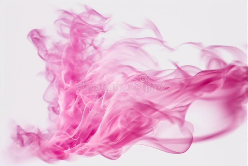 Moving Pink Flames and Smoke on a White Background. Illustration ...