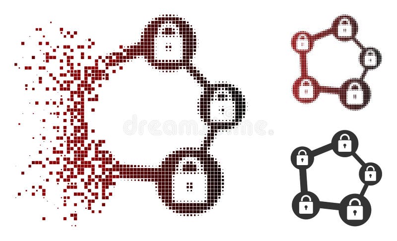 Moving Pixel Halftone Blockchain Network Icon Stock Vector ... Moving Pixel Halftone Blockchain Network Icon Stock Vector ...