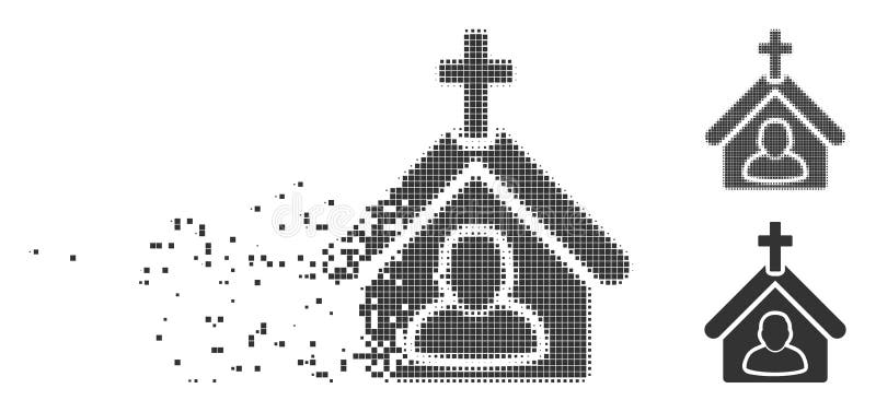 Moving Pixel Halftone Church Person Icon Stock Vector - Illustration of ...