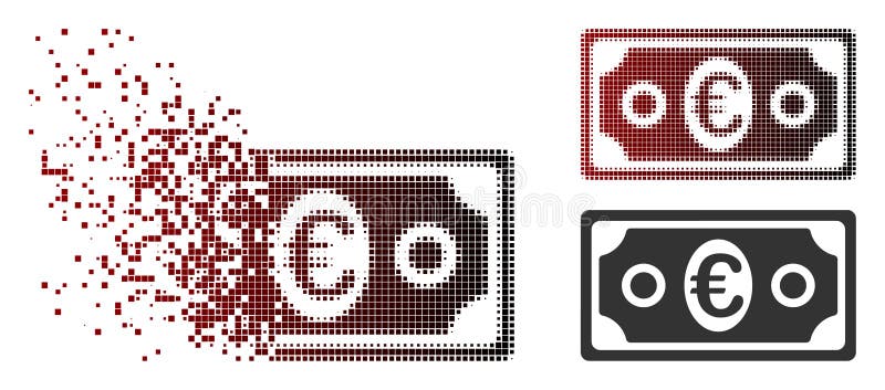 Moving Pixel Halftone Euro Banknote Icon Stock Vector - Illustration of ... Moving Pixel Halftone Euro Banknote Icon Stock Vector - Illustration of ...