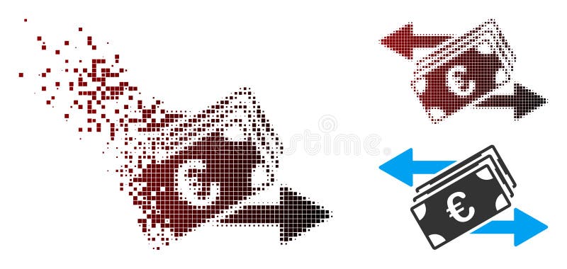 Moving Pixel Halftone Euro Banknotes Transfers Icon Stock Vector ... Moving Pixel Halftone Euro Banknotes Transfers Icon Stock Vector ...