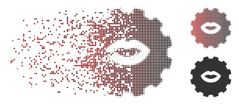 Moving Pixel Halftone Lips Smiley Gear Icon Stock Vector - Illustration ... Moving Pixel Halftone Lips Smiley Gear Icon Stock Vector - Illustration ...