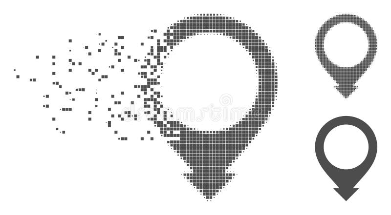 Moving Pixel Halftone Map Pointer Icon Stock Vector - Illustration of ...