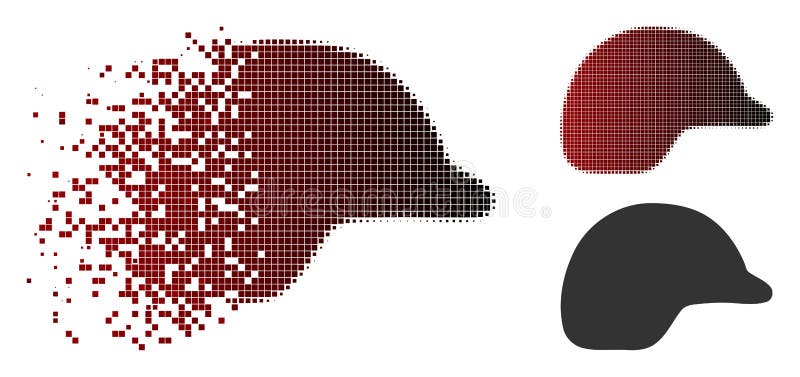Moving Pixel Halftone Motorcycle Helmet Icon Stock Vector ...