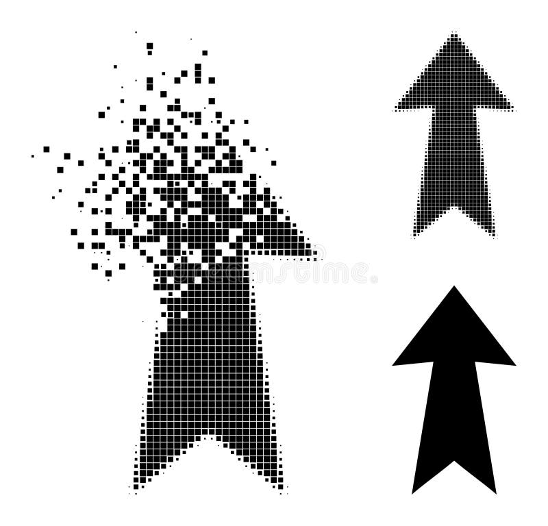 Broken and Halftone Pixelated Arrow Up Glyph Stock Vector ...