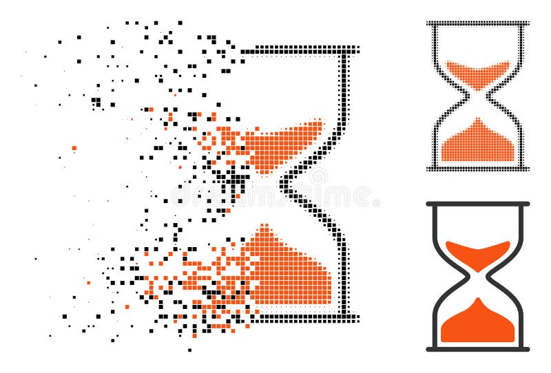 Moving Pixelated Halftone Hourglass Icon Stock Vector - Illustration of ...