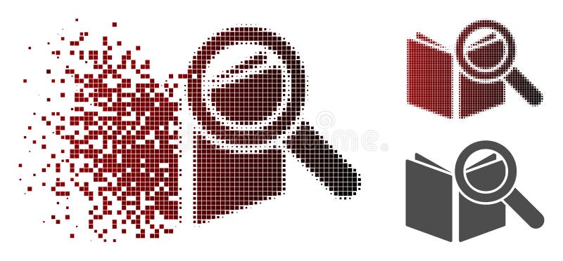 Moving Pixelated Halftone Search Book Icon Stock Vector - Illustration ...