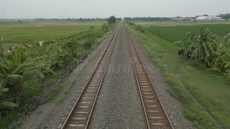 Moving railroad tracks stock video. Video of green, destination - 262372917