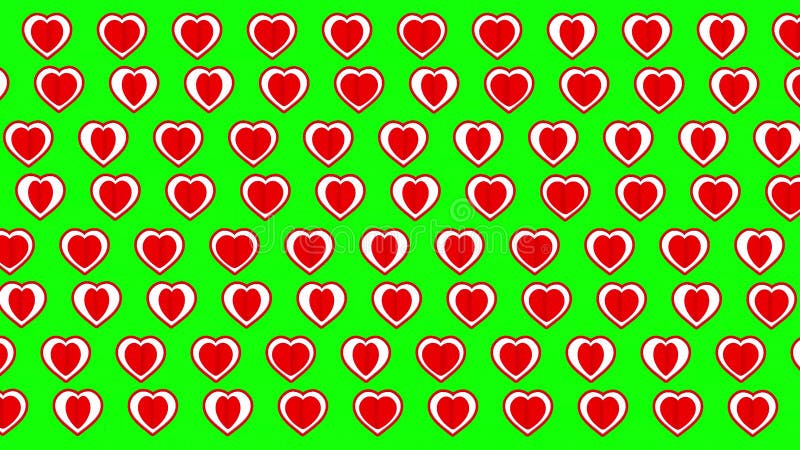 Moving Hearts Decorative Frame on Green Screen Background Stock Video ...