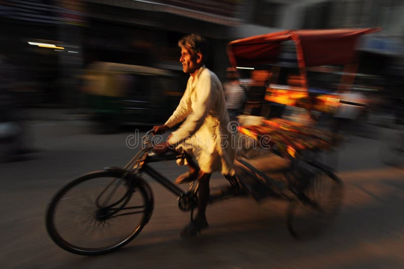 Moving Rickshaw, Old Delhi, India Editorial Photo - Image of culture ...