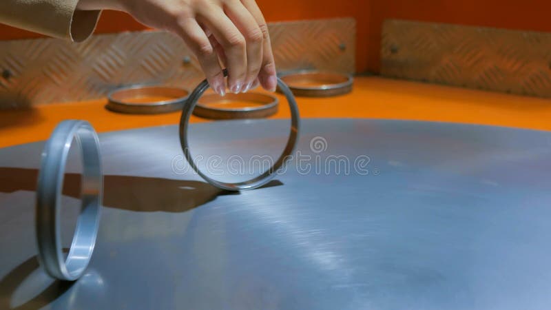 Moving Rings on Metal Turning Surface Editorial Photography - Image of ...