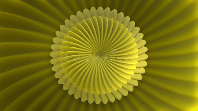 Moving Round Pattern with Petals. Motion. Geometric 3d Flower Rotates ...