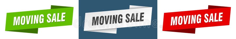 Moving Sale Banner. Moving Sale Ribbon Label Sign Set Stock Vector ...